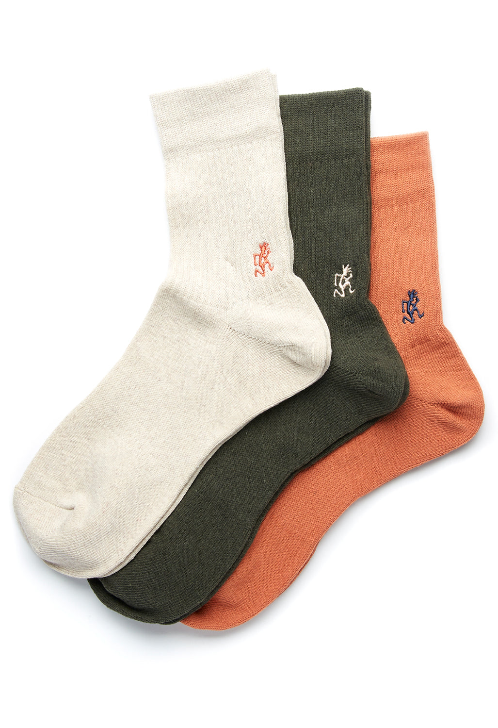 Gramicci Men's Basic Crew Socks - Beige/Orange/Green – Outsiders Store UK