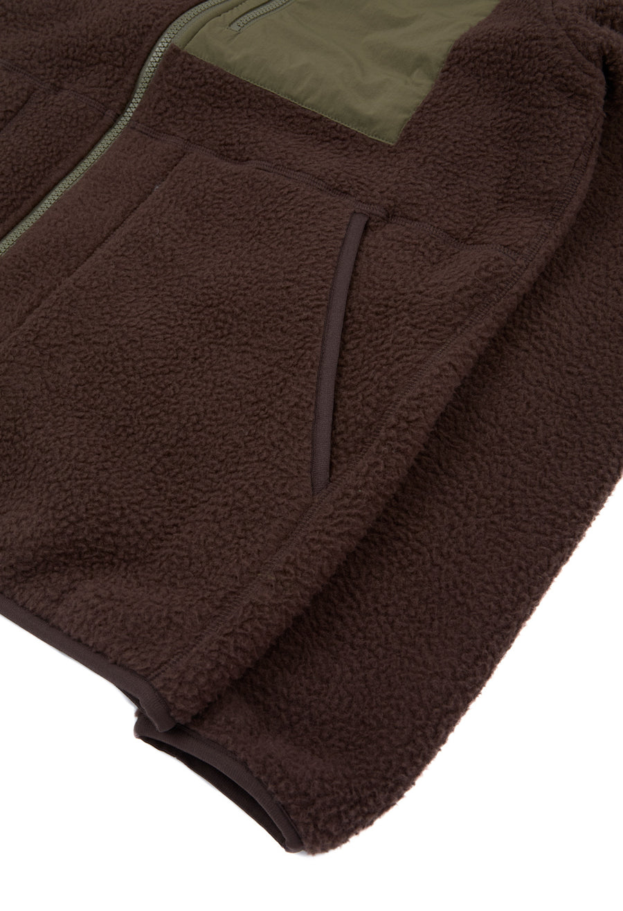Finisterre Men's Bolster Fleece Full Zip - Burnt Umber / Olive ...