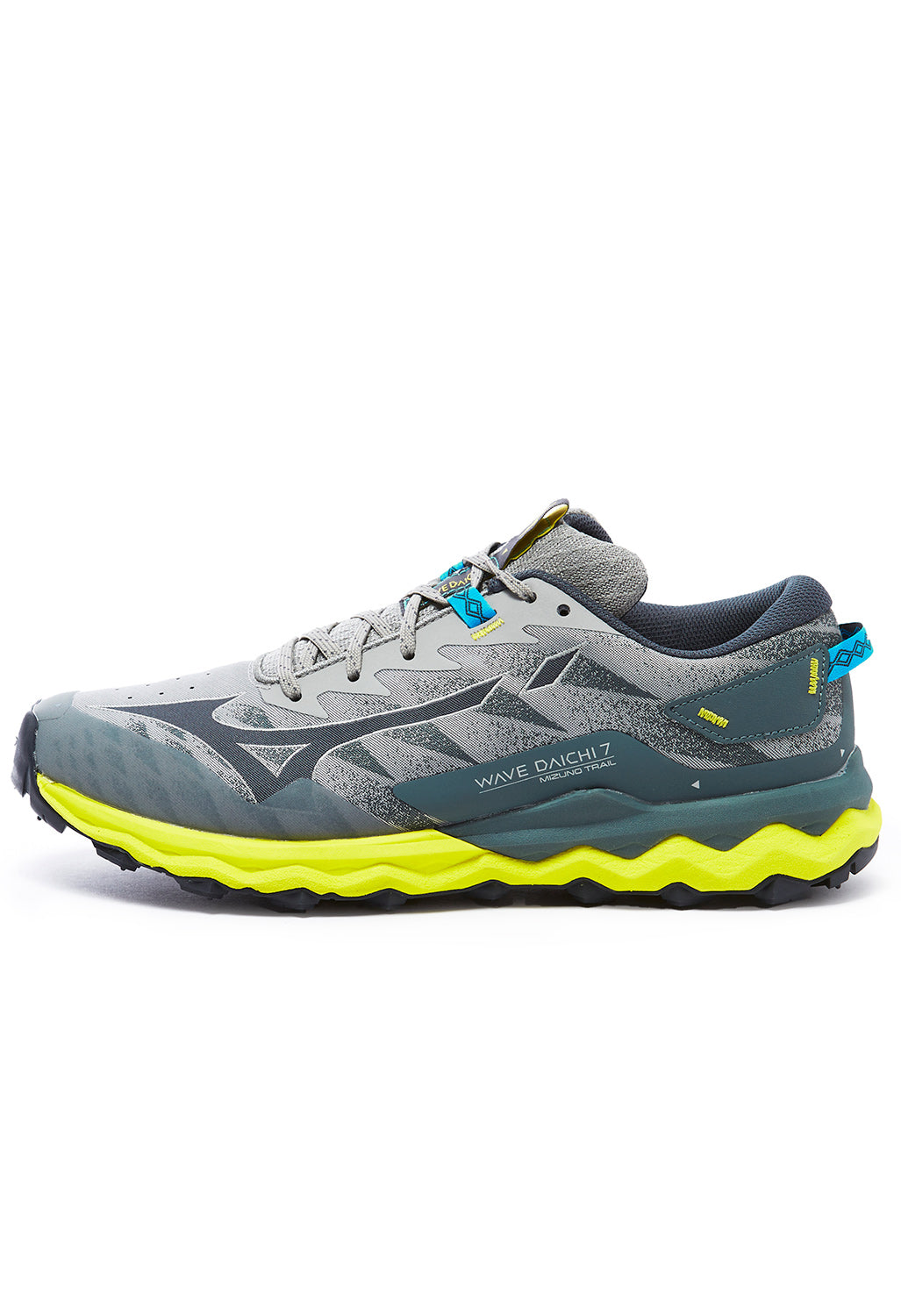 Mizuno Men's Wave Daichi 7 Trainers - Ghost Grey / Ombre Blue / Bolt 2 ...