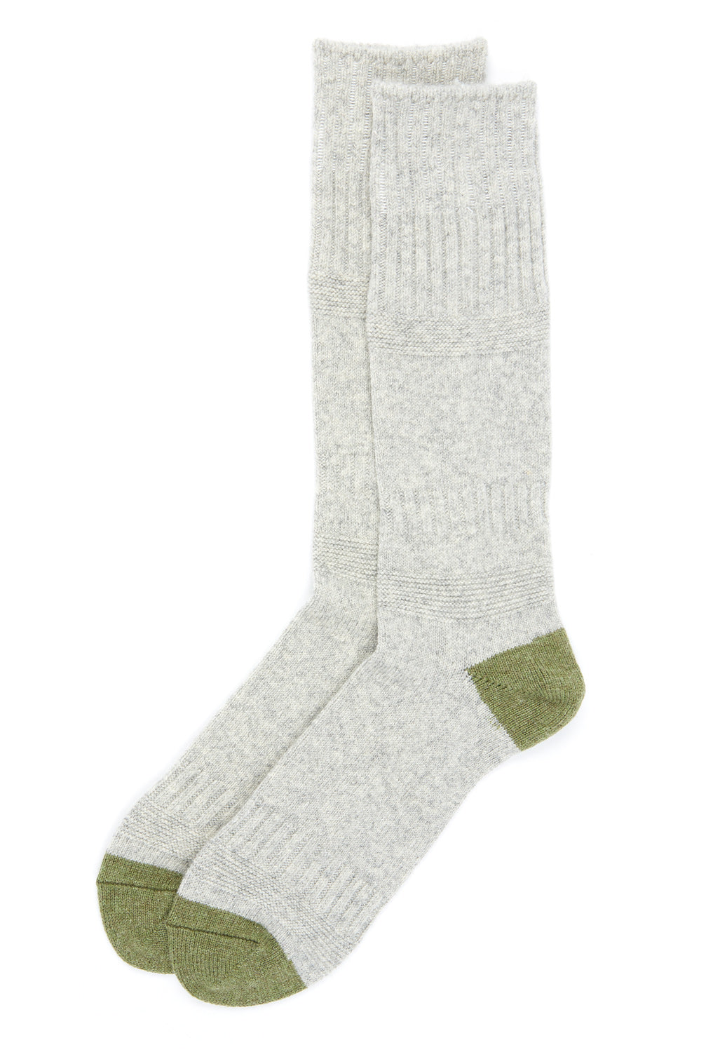 ROTOTO Guernsey Pattern Crew Socks - Light Grey / Mid Green – Outsiders ...
