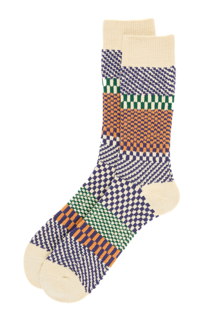 ROTOTO Comfy Room Sankaku Socks - Gold/Black/Navy – Outsiders Store UK