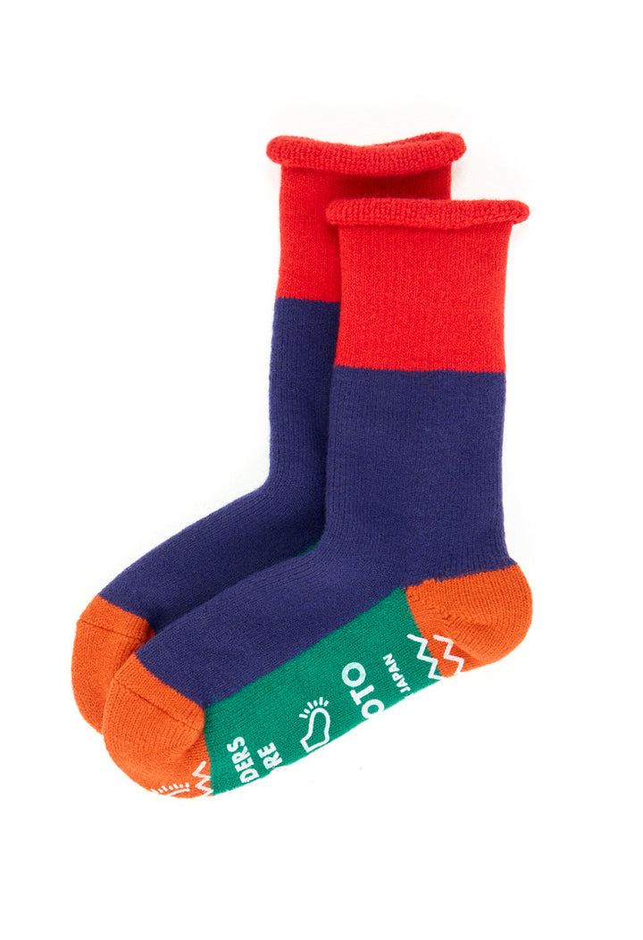 ROTOTO Comfy Room Sankaku Socks - Gold/Black/Navy – Outsiders Store UK