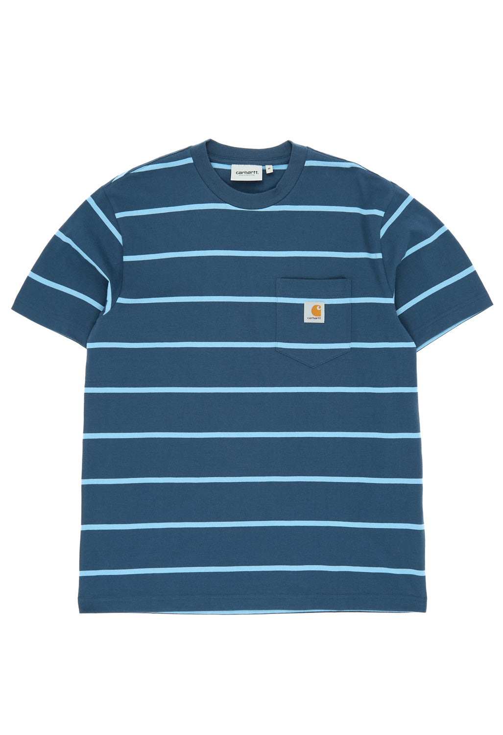 Carhartt WIP Aiken Pocket T-Shirt - Aiken Stripe / Dusky Blue ...