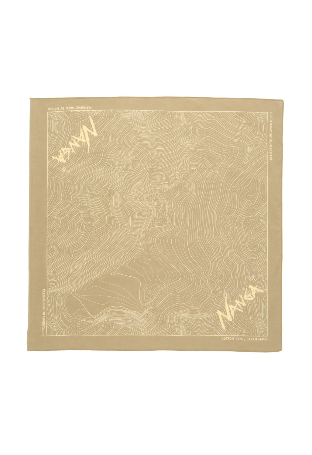 Nanga Nanga Parbat Contour Map Bandana - Beige – Outsiders Store UK